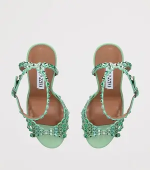 AQUAZZURA Leather Tequila Sandals 105