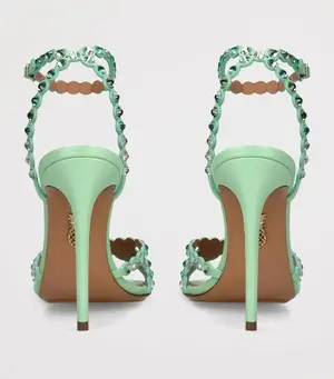 AQUAZZURA Leather Tequila Sandals 105