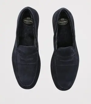 Church's Suede Shearling-lined Peebles Loafers