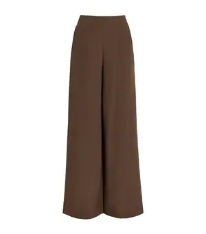 JOSEPH Silk Rihani Trousers - Brown