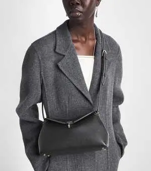 TOTEME Grained Leather T-lock Clutch Bag