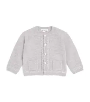 TARTINE ET CHOCOLAT Wool-cashmere Cable-placket Cardigan - Grey