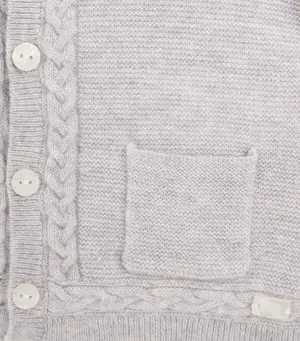 TARTINE ET CHOCOLAT Wool-cashmere Cable-placket Cardigan