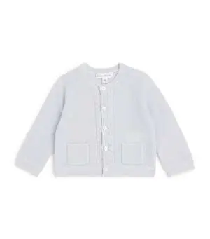 TARTINE ET CHOCOLAT Wool-cashmere Cable-placket Cardigan - Blue