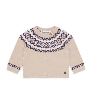 TARTINE ET CHOCOLAT Wool Jacquard Sweater - Beige