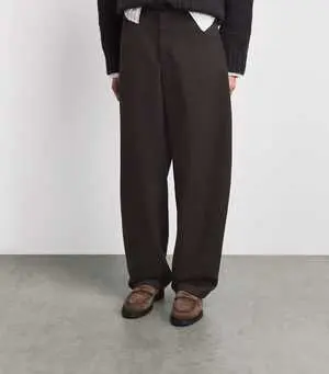 Séfr Wool Nasedo Barrel-leg Trousers