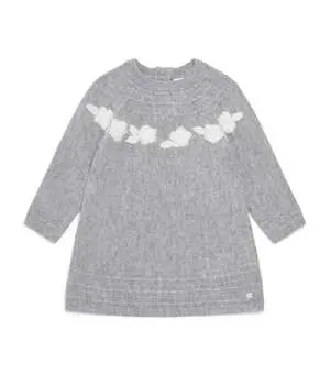 TARTINE ET CHOCOLAT Knitted Embroidered Dress - Grey