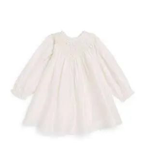 TARTINE ET CHOCOLAT Silk Shirred Dress - Ivory