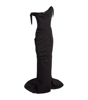 Cult Gaia Silk Draped Nysa Gown - Black