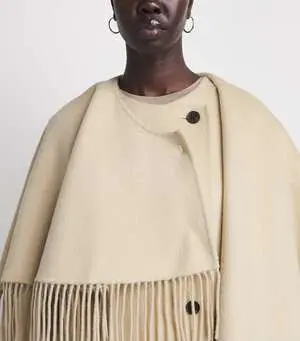 RÓHE Wool Scarf-detail Overcoat