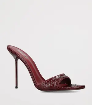 Paris Texas Leather Python Print Lidia Mules 105