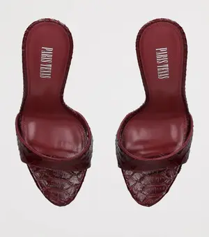 Paris Texas Leather Python Print Lidia Mules 105