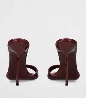 Paris Texas Leather Python Print Lidia Mules 105