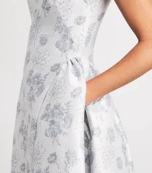 Huishan Zhang Floral Jacquard Aimee Midi Dress