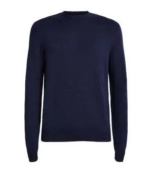Corneliani Virgin Wool-blend Crew-neck Sweater - Navy