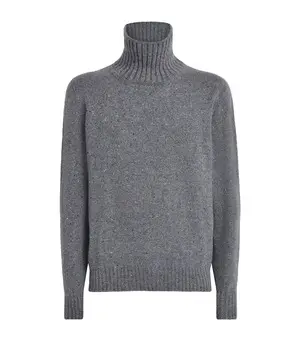 Johnstons Of Elgin Donegal Cashmere Mackintosh Rollneck Sweater - Grey
