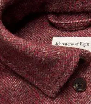 Johnstons Of Elgin Wool-cashmere Herringbone Atholl Overshirt