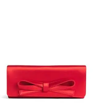 Carolina Herrera Satin Margaret Clutch Bag - Red