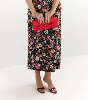 Carolina Herrera Satin Margaret Clutch Bag