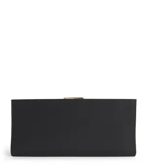 Carolina Herrera Silk Faille Pats Clutch Bag - Black