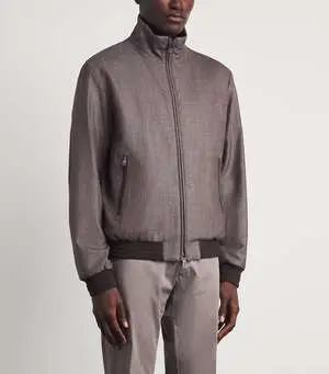 Paul & Shark Wool-silk-linen-blend Bomber Jacket