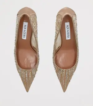 AQUAZZURA Embellished Soft Sky Pumps 85 - Beige