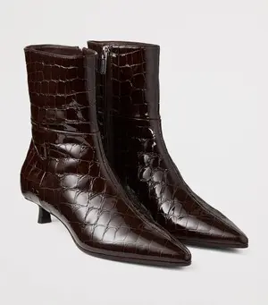 JIMMY CHOO Lory 35 Croc-embossed Leather Ankle Boots
