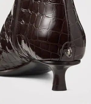 JIMMY CHOO Lory 35 Croc-embossed Leather Ankle Boots