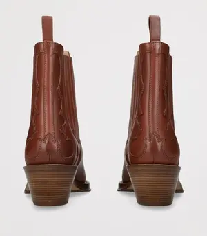 Gabriela Hearst Leather Cassidy Western Ankle Boots 50