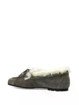 AeydĒ Jasper Shearling-trim Loafers - Grey