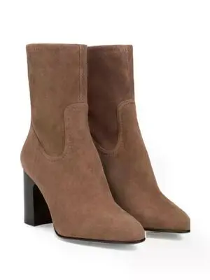 STUART WEITZMAN Mulberry Stretch Suede Boots - Brown
