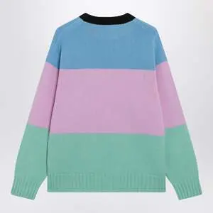 JW Anderson Cornflower Blue Menâ€s Striped Merino Wool Sweater