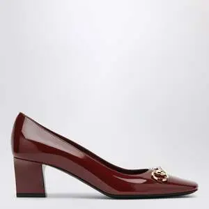 Gucci Burgundy Signora Pumps In Patent Leather - Red