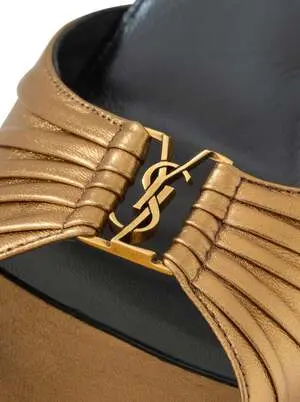 Saint Laurent Metallic Leather Babylone Mules