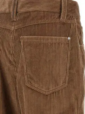 Brunello Cucinelli Corduroy Trousers With Monili Detail