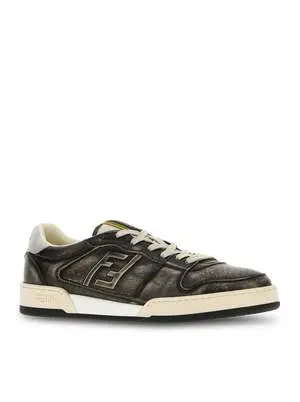 Fendi Black Leather Match Sneakers