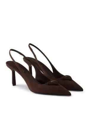Prada Slingback Suede Leather Pumps