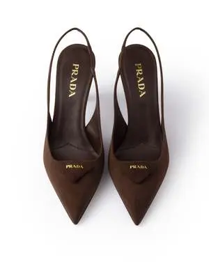 Prada Slingback Suede Leather Pumps