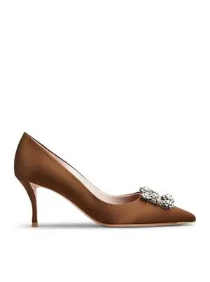 ROGER VIVIER Efflorescence Pumps In Satin - Brown