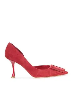 ROGER VIVIER Suede Pumps With Bow And Stiletto Heel - Red