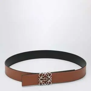 Loewe Reversible Anagram Belt In Brown - Black