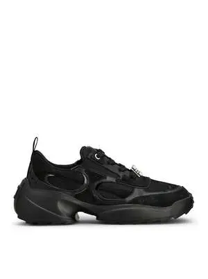 ROGER VIVIER Viv' On The Run Leather And Fabric Sneakers - Black