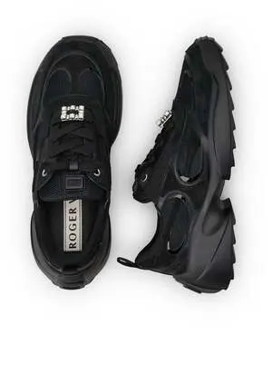 ROGER VIVIER Viv' On The Run Leather And Fabric Sneakers