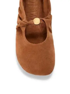 Loewe Pebble Soft Ballet Flats In Suede Goatskin
