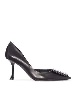 ROGER VIVIER Leather Décolleté With Tone-on-tone Buckle - Black