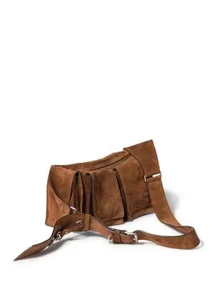 Miu Miu Utilitaire Shoulder Bag In Suede Leather