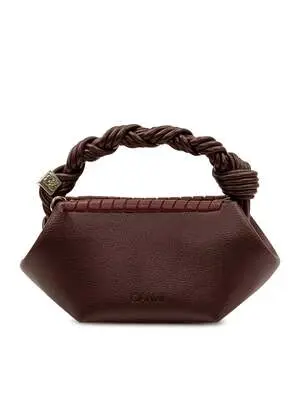 GANNI Bou Mini Tressé Shoulder Bag In Hammered Leather