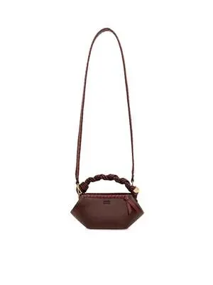 GANNI Bou Mini Tressé Shoulder Bag In Hammered Leather