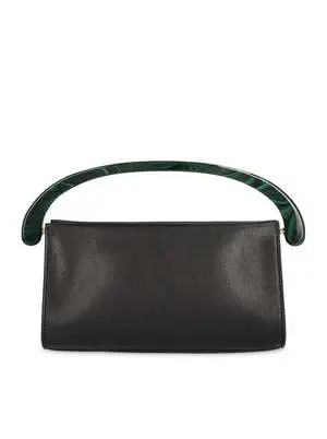 Dries Van Noten Small Smooth Leather Bag With Resin Handle - Black