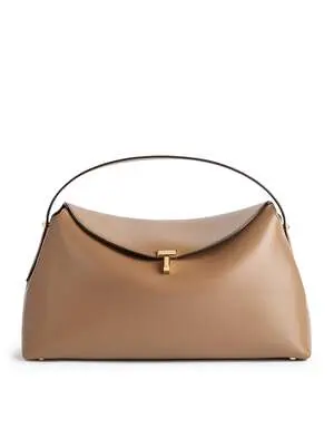 TOTEME T-lock Leather Handbag - Brown